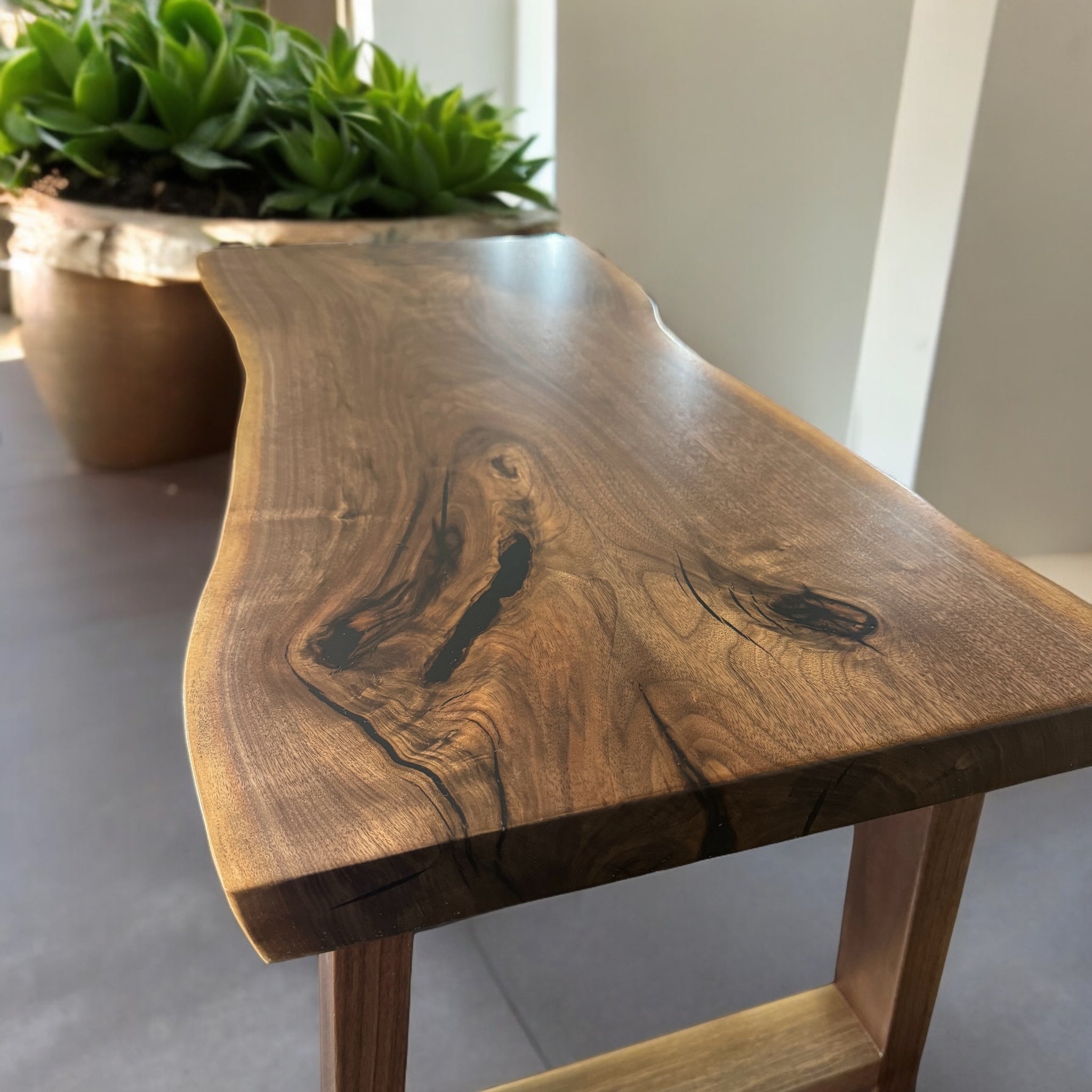 Walnut Live Edge Bench - Traditional Timber LLC